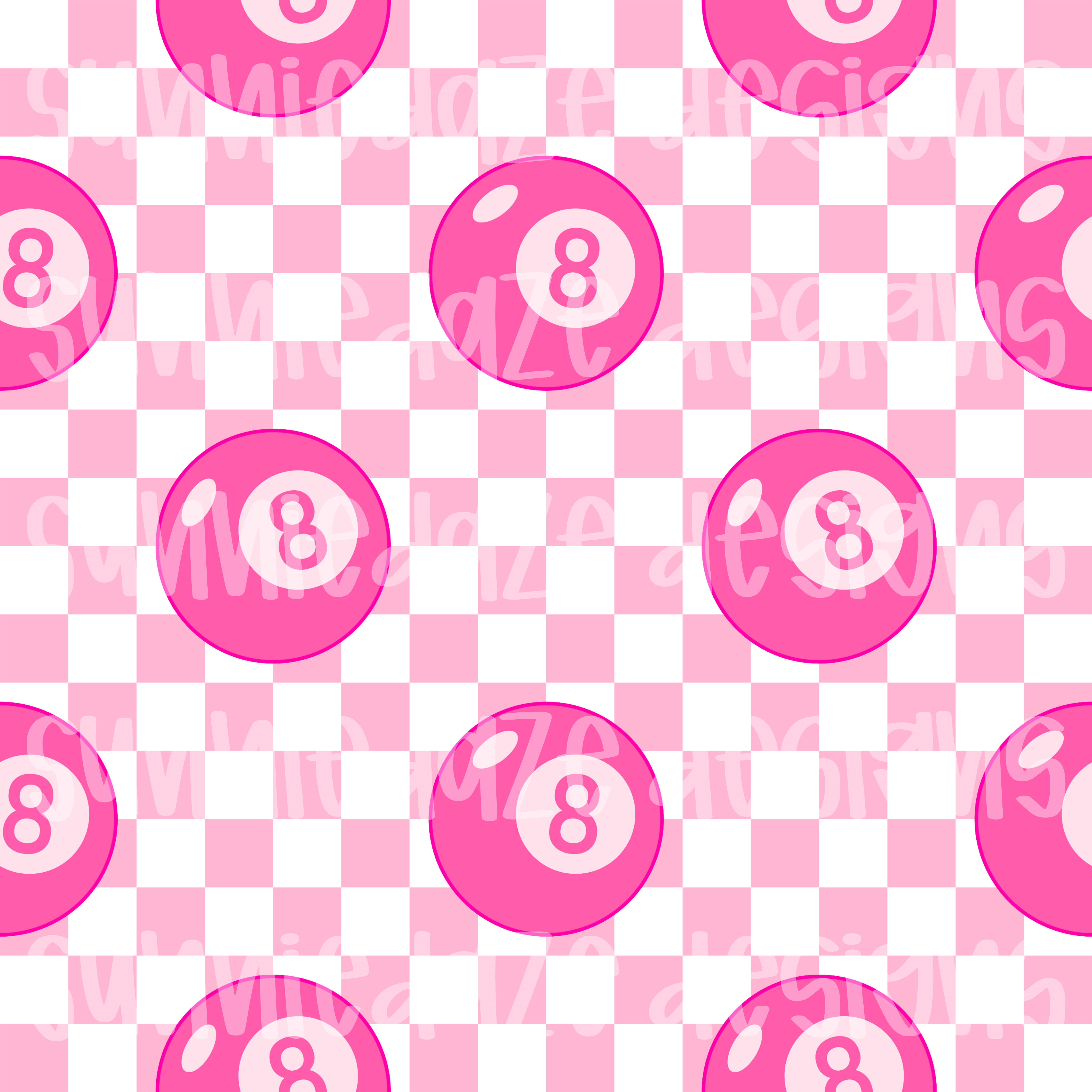 Pink check 8 ball seamless – Sunnie Daze Designs